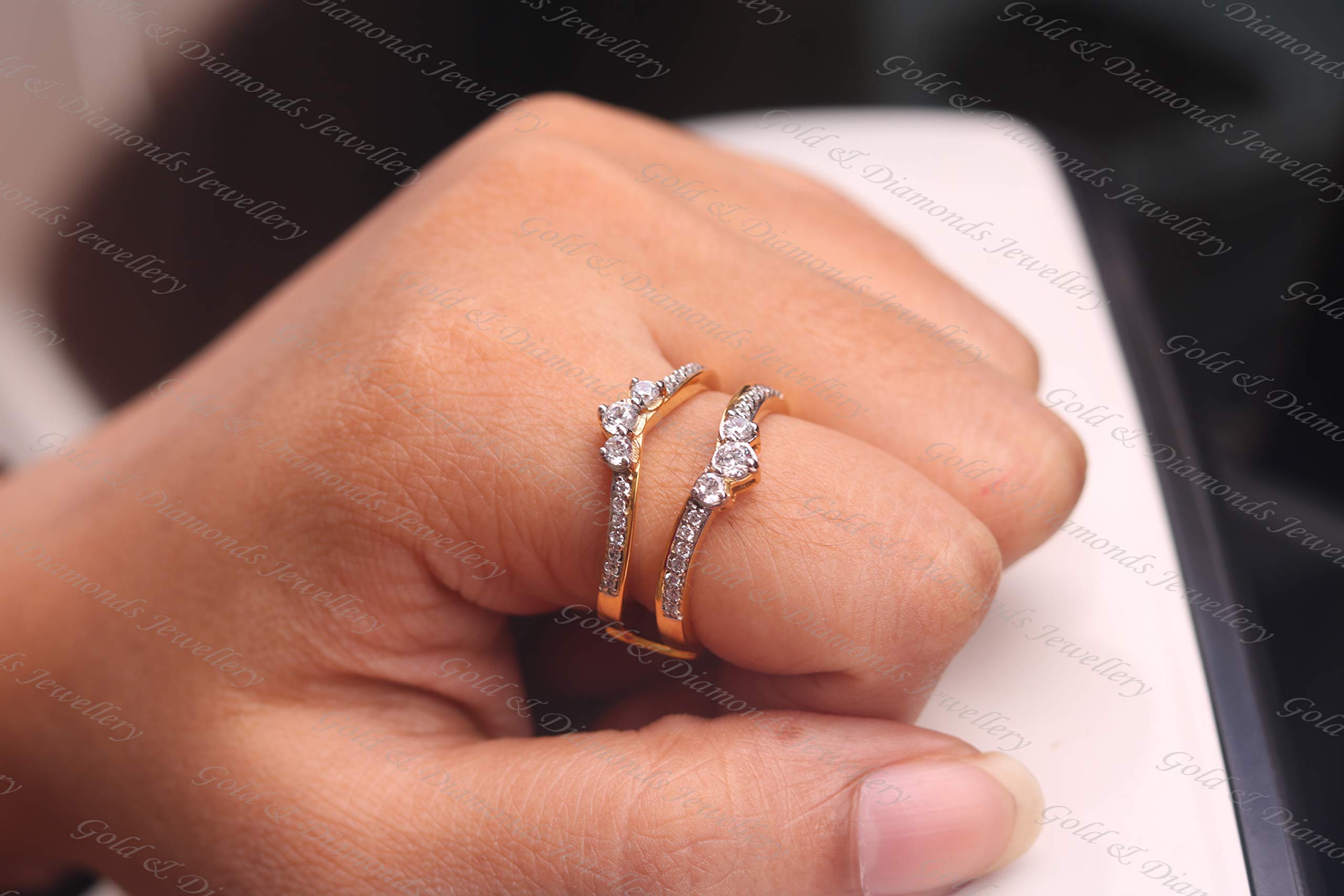14K Yellow Gold Plated 5/8ct Brilliant Cut Created Simulated Diamonds Solitaire Enhancer Ring Guard Wrap for Womens