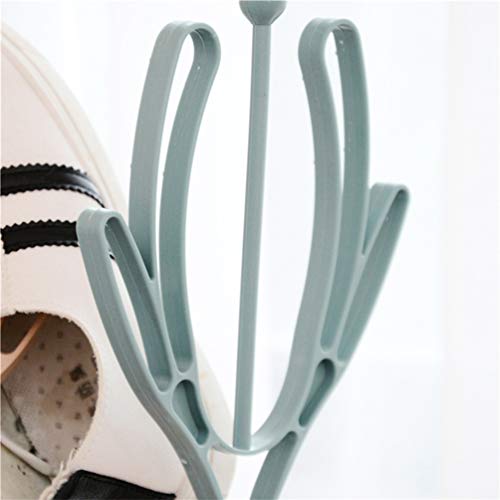 Holibanna 2Pcs Shoes Drying Hanger Plastic Cloth Hanging Dryer Rack Hook for Shoes Home Using (Sky-Blue)