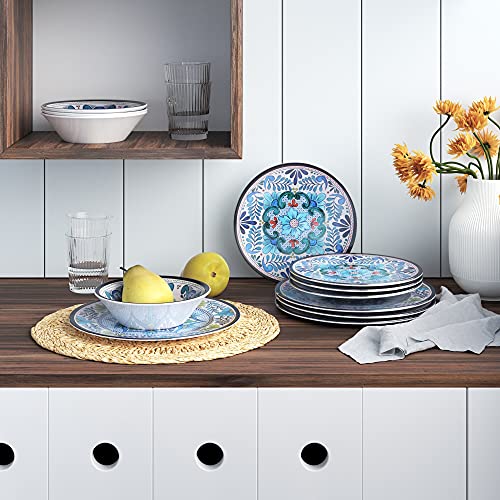 Certified International Talavera Melamine 12 pc Dinnerware Set, Service for 4, Multicolored