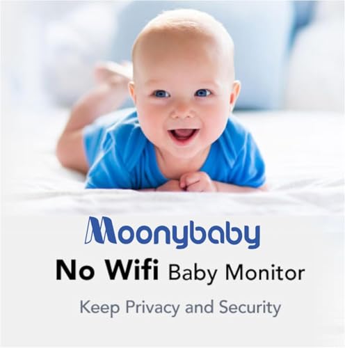 Baby Monitor No WiFi with 2 Cameras, 12hr Long Battery Life, 1000ft Range, 5" HD Display, Auto Night Vision, 2-Way Audio, Lullaby and Noise Activation