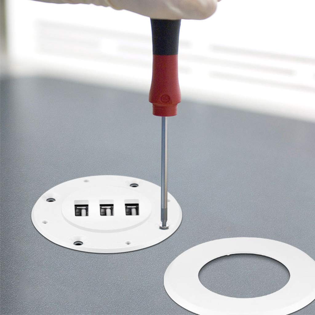 ForHe 5cm Grommet Hole in-Desk Mounting 3 Ports USB 2.0 Hub Adapter for Laptop PC Computer (160cm Cable)