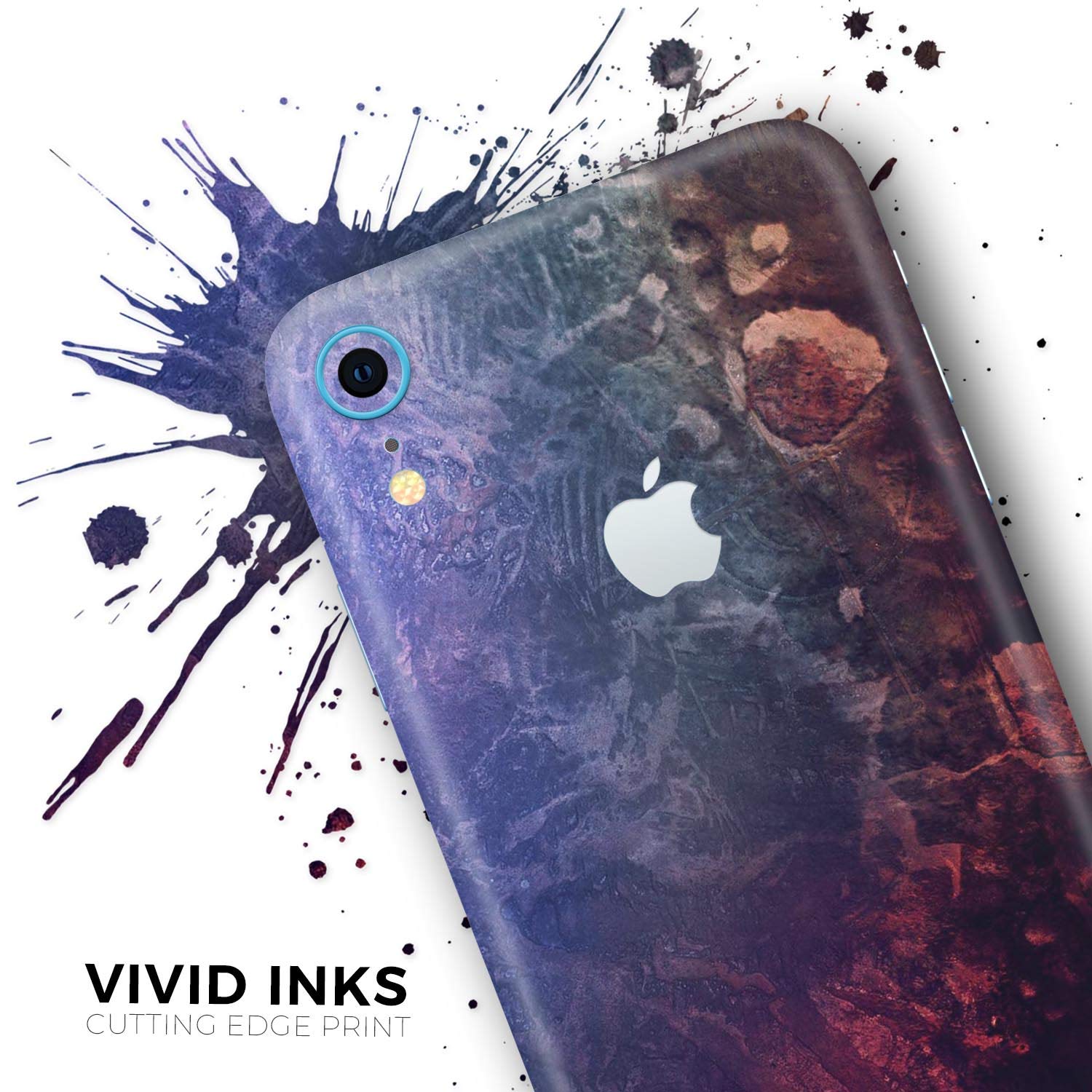 Design Skinz Abstract Fire & Ice V8 Protective Vinyl Decal Wrap Skin Cover Compatible with The Apple iPhone XR (Screen Trim & Back Glass Skin)
