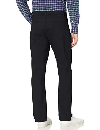 Amazon Essentials Men's Relaxed-Fit 5-Pocket Stretch Twill Pant, Black, 35W x 32L