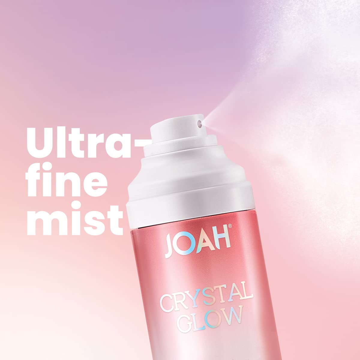 JOAH Face Mist Crystal Glow Refreshing Facial Spray Luminizer with Hyaluronic Acid, Hibiscus Extract and, Peptides, Prep Refresh & Set Makeup, Korean Skin Care, 2.7 Oz