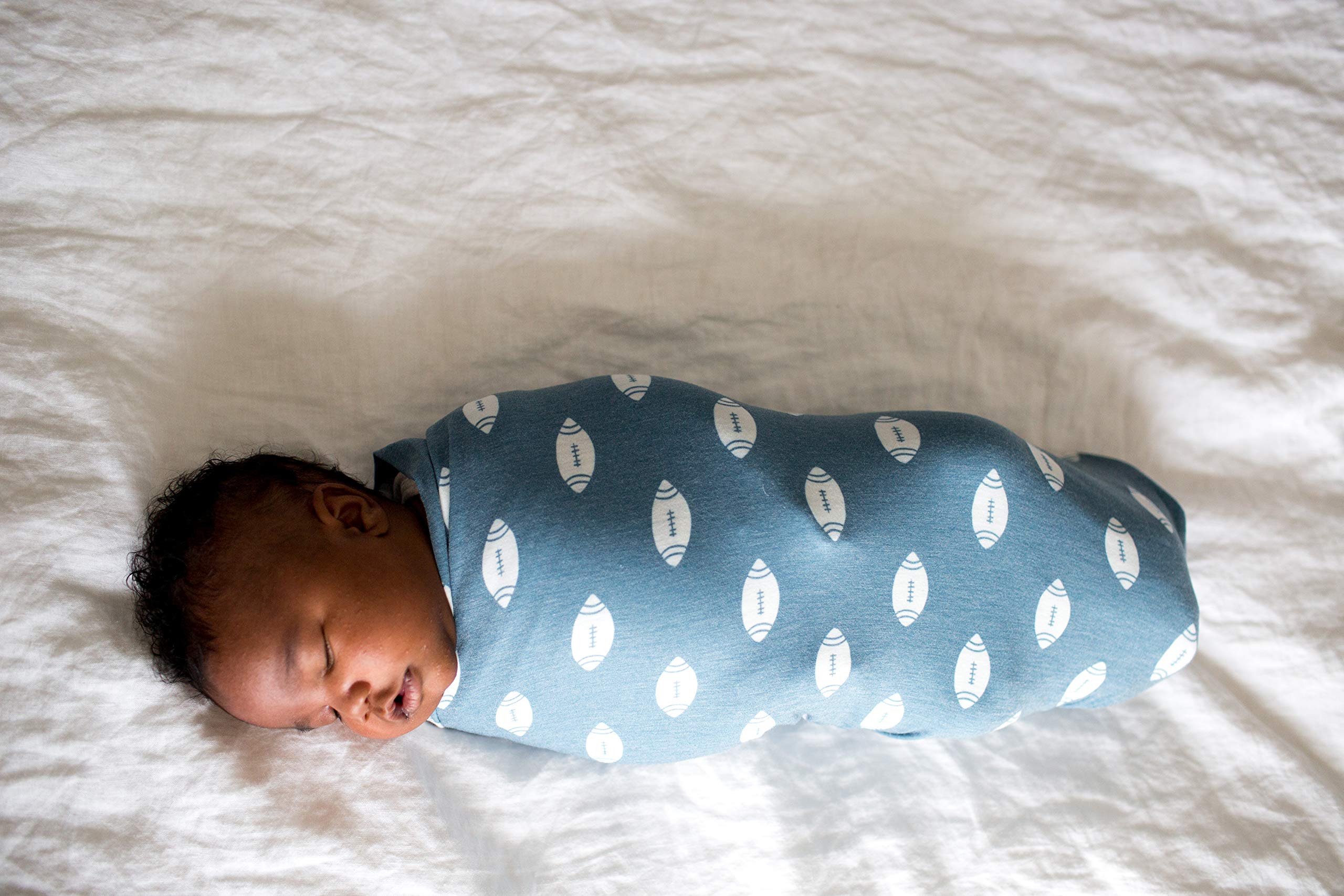 Large Premium Knit Baby Swaddle Receiving Blanket "Quarterback" by Copper Pearl