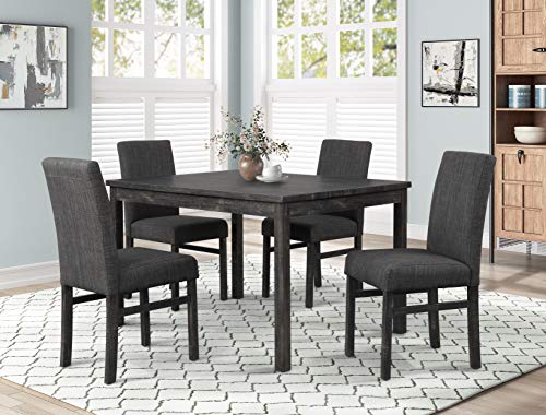 Best Master Furniture CD038DWT Vitaliya 48" Rectangular Wood Dinette Table in Black Charcoal
