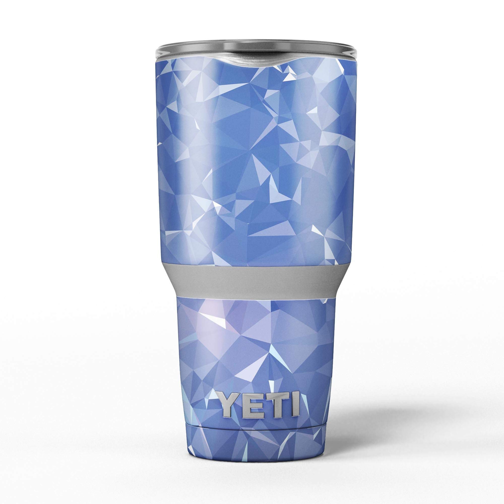 Design Skinz Blue Geometric V16 - Skin Decal Vinyl Wrap Kit Compatible with The Yeti Rambler Cooler Tumbler Cups