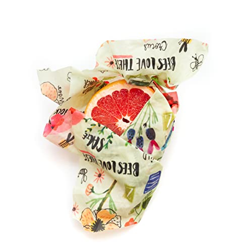 Z Wraps - Reusable Beeswax Food Wraps - Assorted 3-Pack (S, M, L) - Made in USA with 100-Precent Cotton, Organic Beeswax and Jojoba Oil - Bees Love These