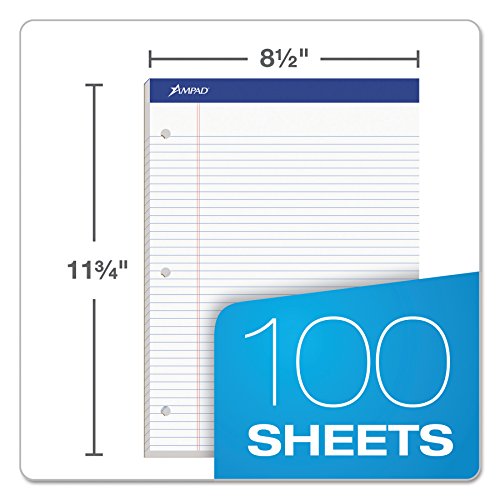 Ampad Evidence Dual-Pad Notepad 8-1/2" x 11-3/4", Legal Ruled, White, 100 Sheets/Pad