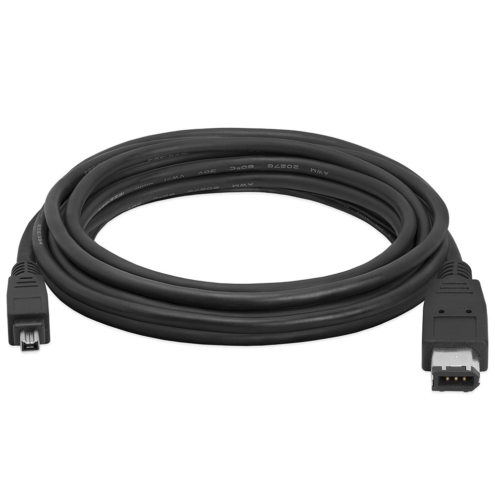 Cmple - 10FT FireWire IEEE 1394 Cable/iLink 6 Pin to 4 Pin Male to Male DV Cable 4-Pin to 6-Pin FireWire Cable Cord for Computer Laptop PC to JVC Sony Camcorder - 10 Feet Black