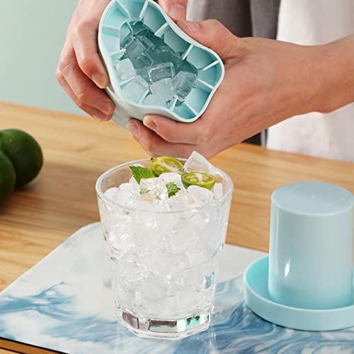 2022 New Ice Cubes Maker,Decompress Ice Lattice,Cylinder 3D Silicone Ice Lattice Molding Ice Maker,Easy Release Ice Lattice Bucket with Lid