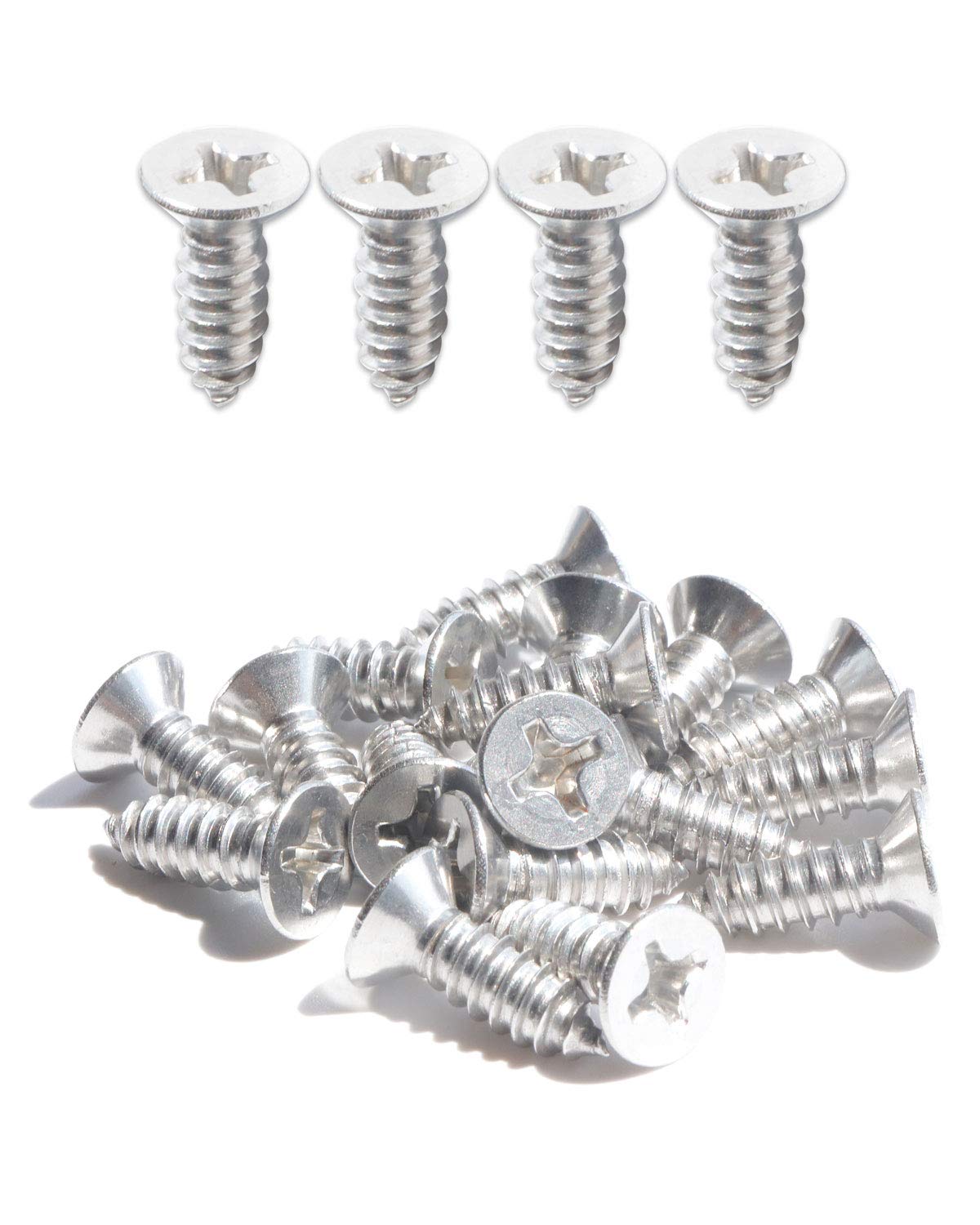 IMScrews 50pcs #14 x 3/4" Wood Screws, 18-8 304 Stainless Steel, Flat Head Phillips, Self-Tapping - Ideal for Wood Projects.