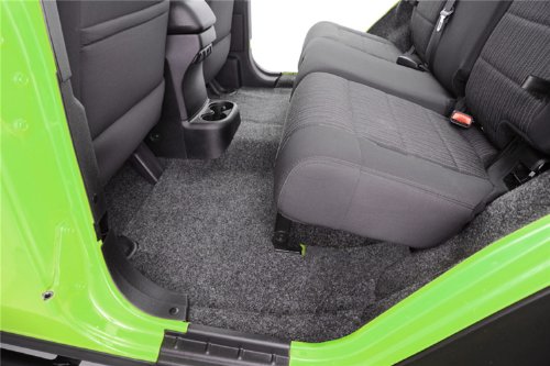 Bedrug - Jeep Liners | 2007 - 2010 Jeep Wrangler JK 2 Door, Front Floor Liners (Includes Heat Shields) | Grey - 3 pc. | BRJK07F2
