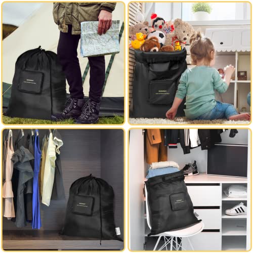 aceyoon 2PCS Extra Large Travel Laundry Bag, 43.5x27.6 inch Collapsible Drawstring Dirty Clothes Storage Bag Waterproof Travel Organizer Bags Fit for Home Travel and College Dorm