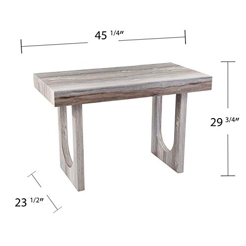 SEI Furniture Chadkirk Writing Desk, Brown Faux Marble