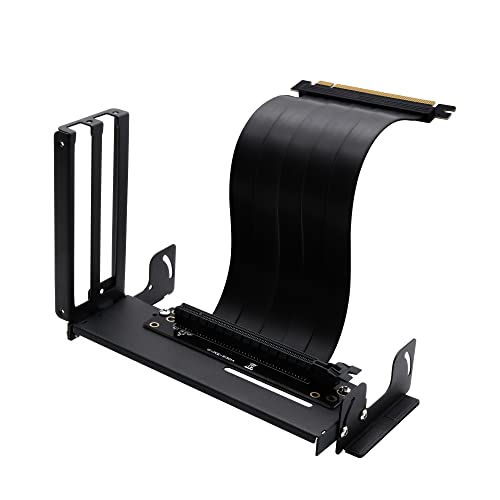 EZDIY-FAB Vertical Graphics Card Holder Bracket Support with Multi-Angle,GPU Mount,Video Card VGA Support Kit with PCIE3.0 Riser Cable- Black