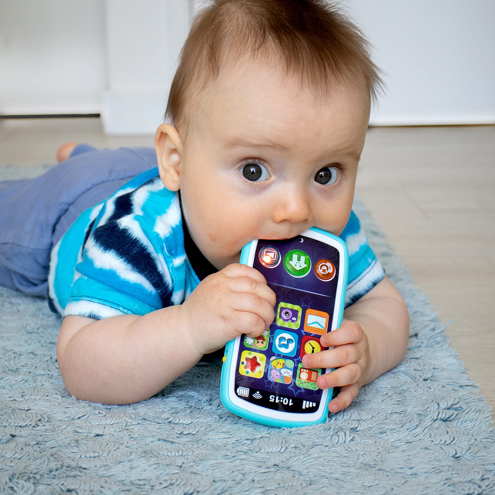 Baby Phone Toy with Record & Playback Features - Musical, Interactive and Educational Cell Phone Toddler Toys with 12 Smart Light Up Buttons - Learning Phones for Kids 6+ Months – ASTM Certified