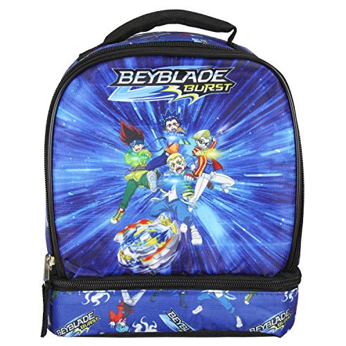 INTIMO Beyblade Burst Spinner Top Anime Characters Dual Compartment Insulated Lunch Box Bag Tote