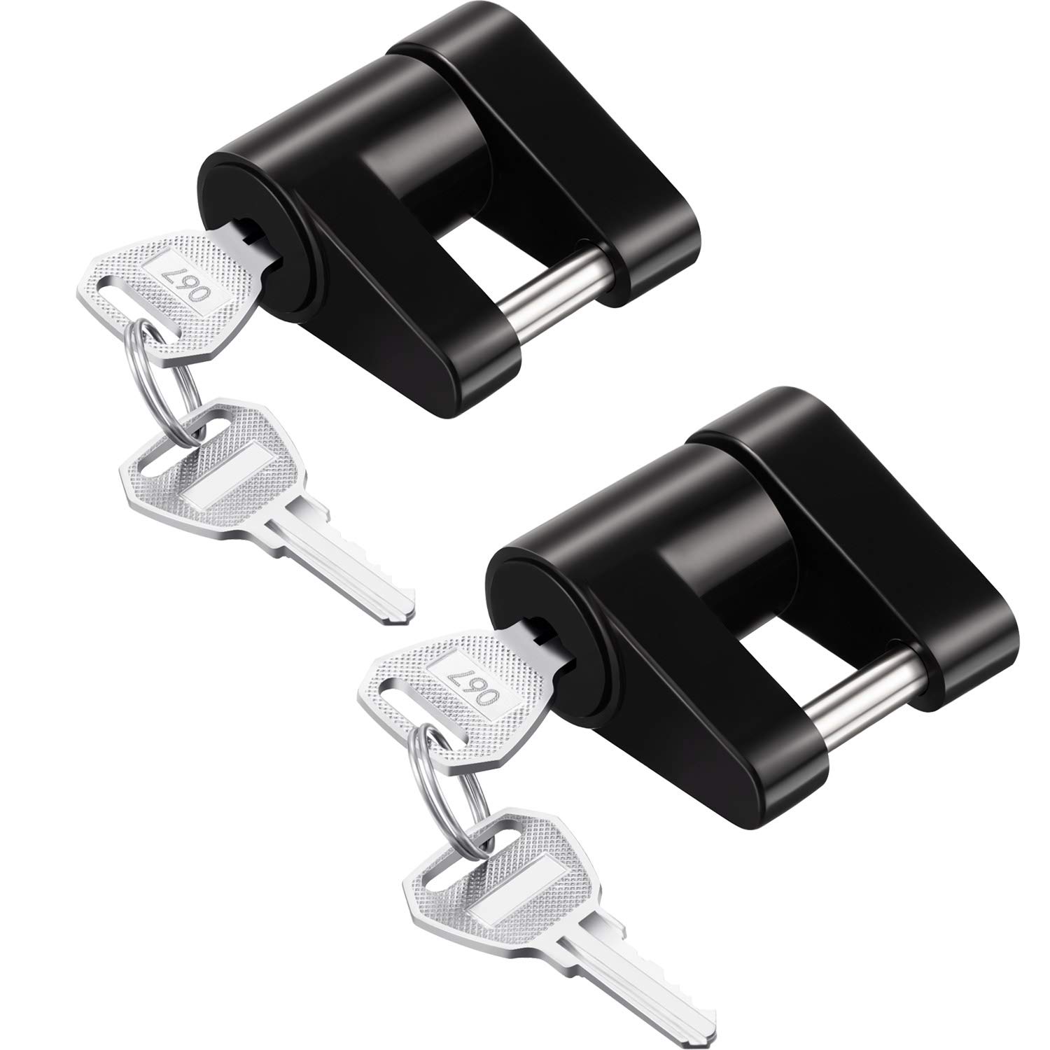 2 Pieces Trailer Hitch Coupler Lock Trailer Coupler Padlock 1/4 Inch Hitch Pin 3/4 Coupler Span for SUV Truck Trailer RV Trucks Boat