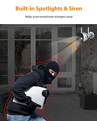 Imou Security Camera Outdoor Color Night Vision with Spotlight & Siren, 2.4G WiFi Camera IP67 for Home Security, 1080P with Human Detection, 2-Way Audio, Ethernet Port and SD Card Slot, Bullet 2