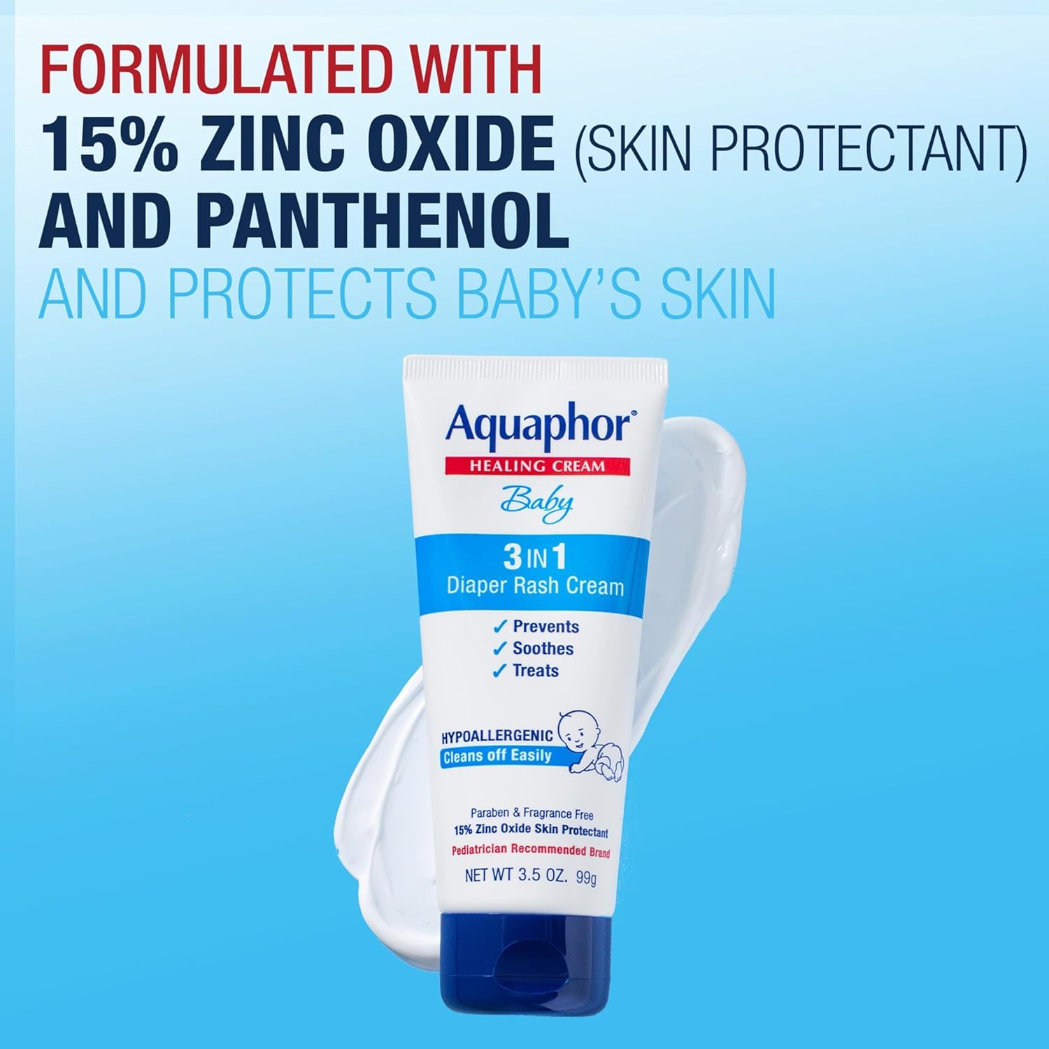 Aquaphor Baby Diaper Rash Cream, 3.5 Ounce (2 Pack)