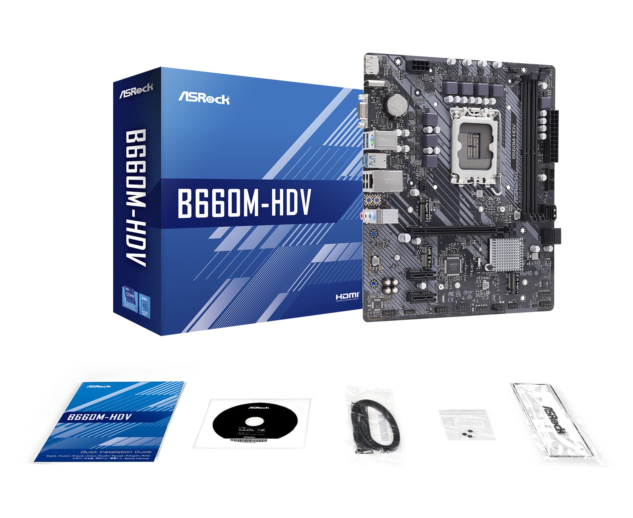 ASRock B660M MicroATX Motherboard B660M-HDV Intel B660 Series CPU (LGA1700) Compatible