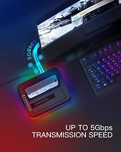 Inateck RGB SATA to USB 3.0 Hard Drive Docking Station with Offline Clone, for 2.5 and 3.5 Inch HDDs and SSDs, UASP Supported, Black SA02003