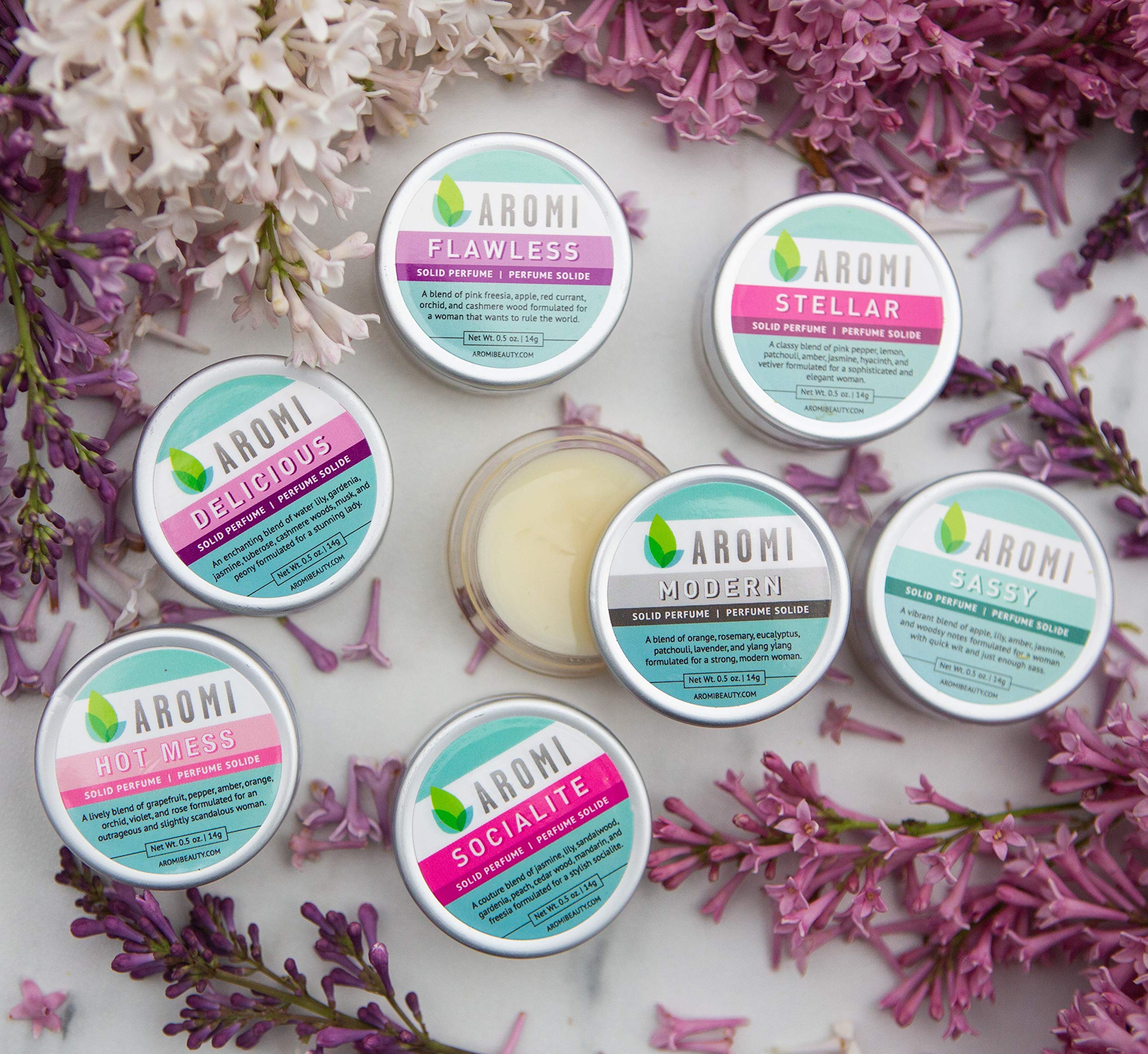 Aromi Modern Solid Perfume | Earthy Fragrance, Rosemary, Eucalyptus, & Ylang Ylang Scent, Vegan, Cruelty-free, Travel, Wax, Women’s Gift, Handmade (Modern)