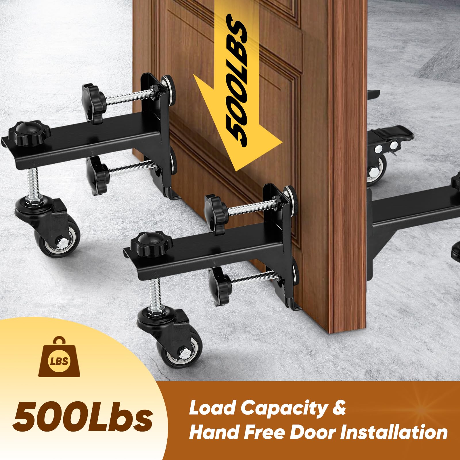 2024 Upgrade Saker Heavy-Duty Door Installation Kit, 2PCS Door Dolly for 0.8 to 2.36 Inch Pre-Hung, Slab, and Front Doors, Door Installation Tools, Door Lifter