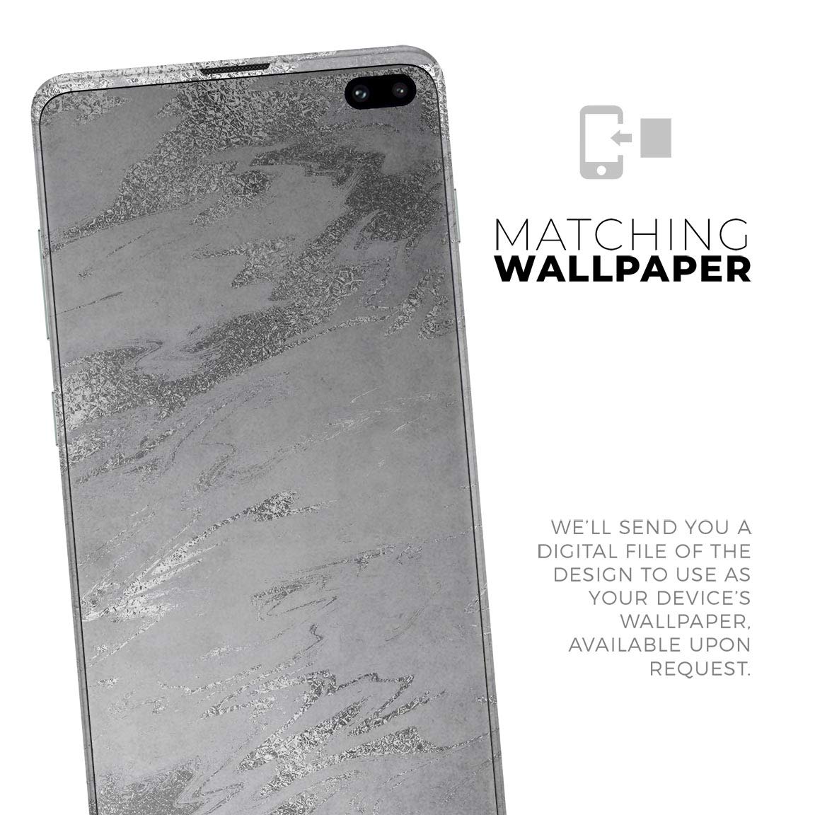 DesignSkinz Dark Silver Marble Swirl V9 Protective Vinyl Decal Wrap Skin Cover Compatible with The Samsung Galaxy S20 (Screen Trim & Back Glass Skin)