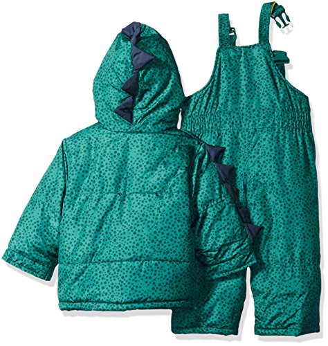 Carter's Baby Boys Character Snowsuit Set, Green Dinosaur, 24M