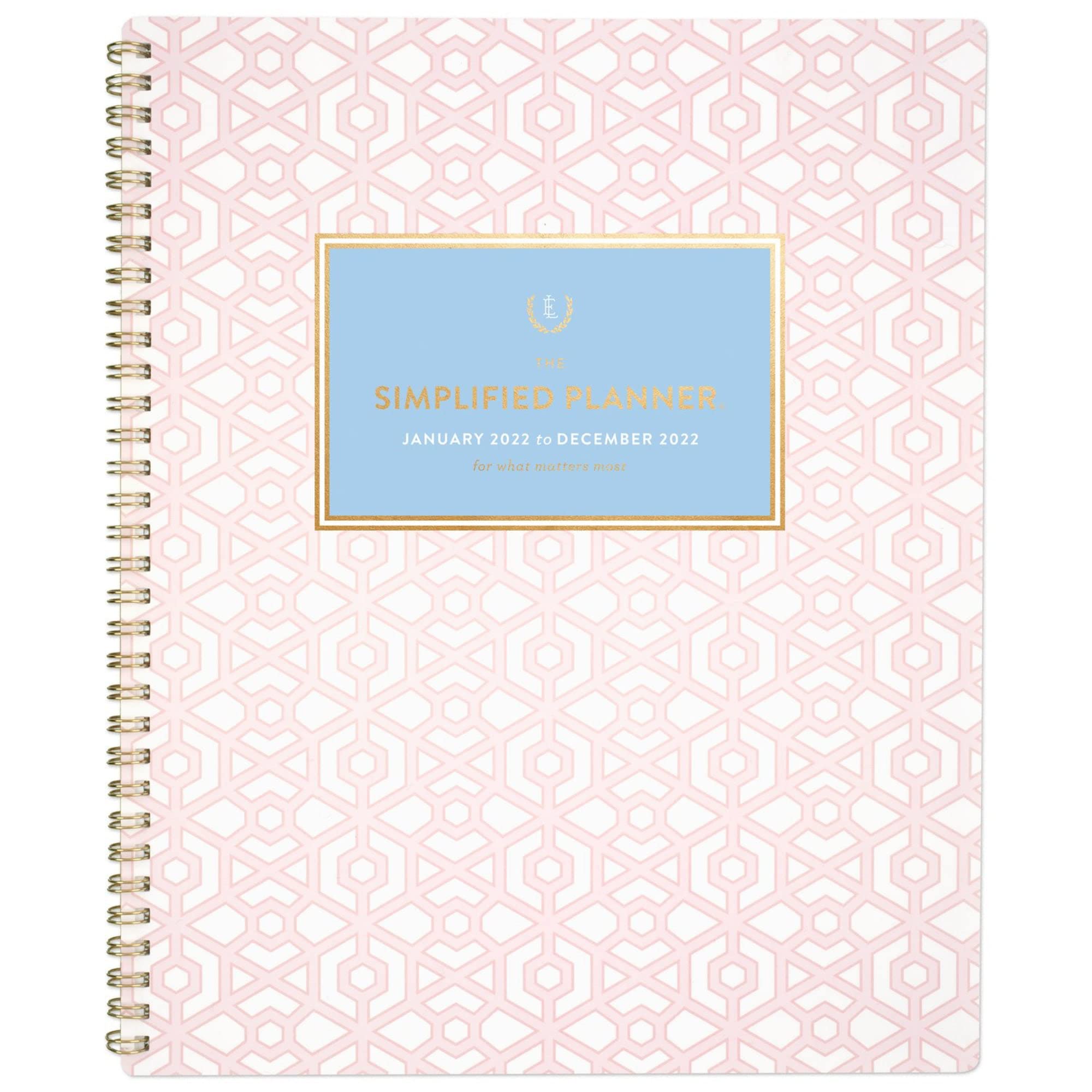 2022 Monthly Planner Simplified by Emily Ley for AT-A-GLANCE, 8-1/2" x 11", Large, Blush Key (EL71-900)