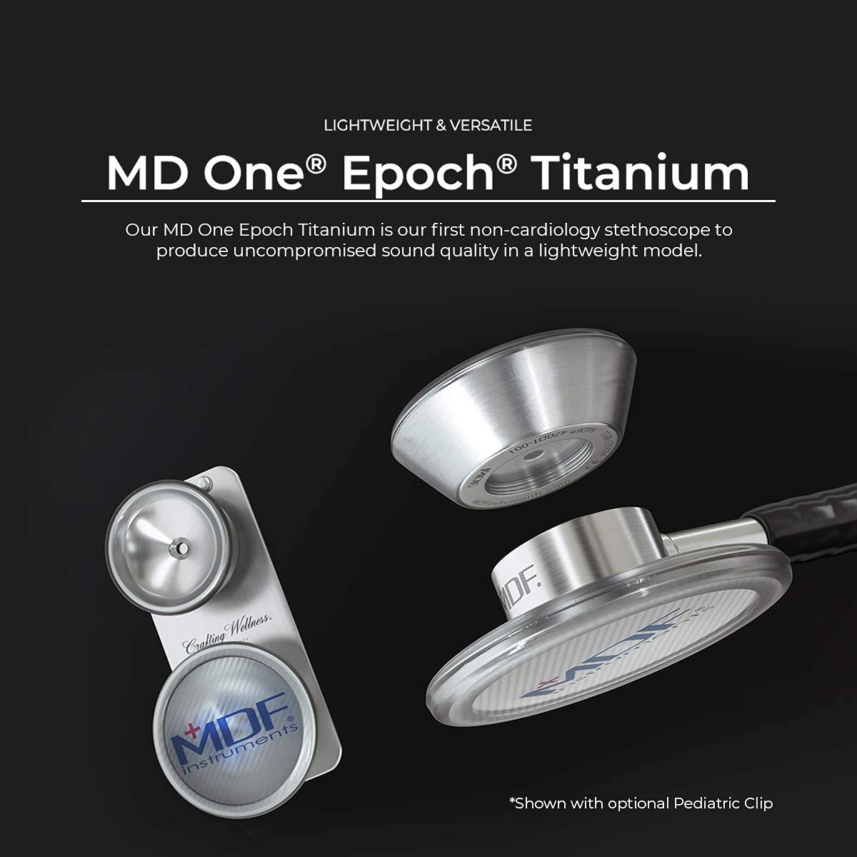 MDF Sugar Skull Silver MD One Epoch Lightweight Titanium Stethoscope, Adult, Sugar Skull Tube, Silver Chestpieces-Headset, MDF777TSK