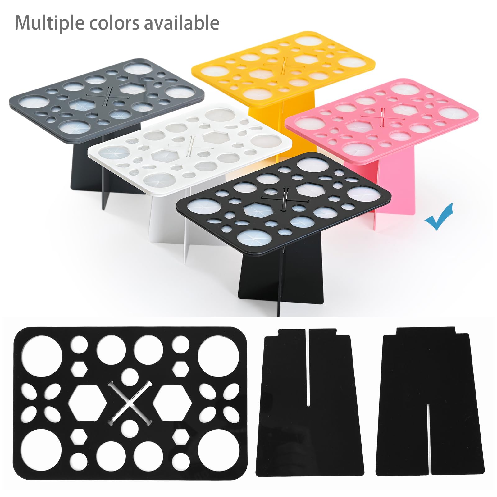 Luckyiren Acrylic Makeup Brushes Drying Rack, Brushes Dryer, Collapsible Holder Stand Tree Tray Support Display for Makeup Artist Nail Brushes Paintbrushes Makeup Lovers, 28 Slot, Black, Unisex