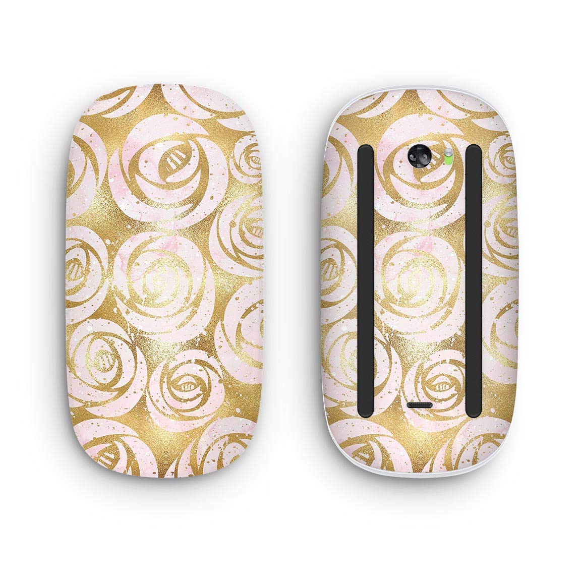 Design Skinz Karamfila Watercolor & Gold V1 Vinyl Decal Compatible with The Apple Magic Mouse 2 (Wireless, Rechargable) with Multi-Touch Surface