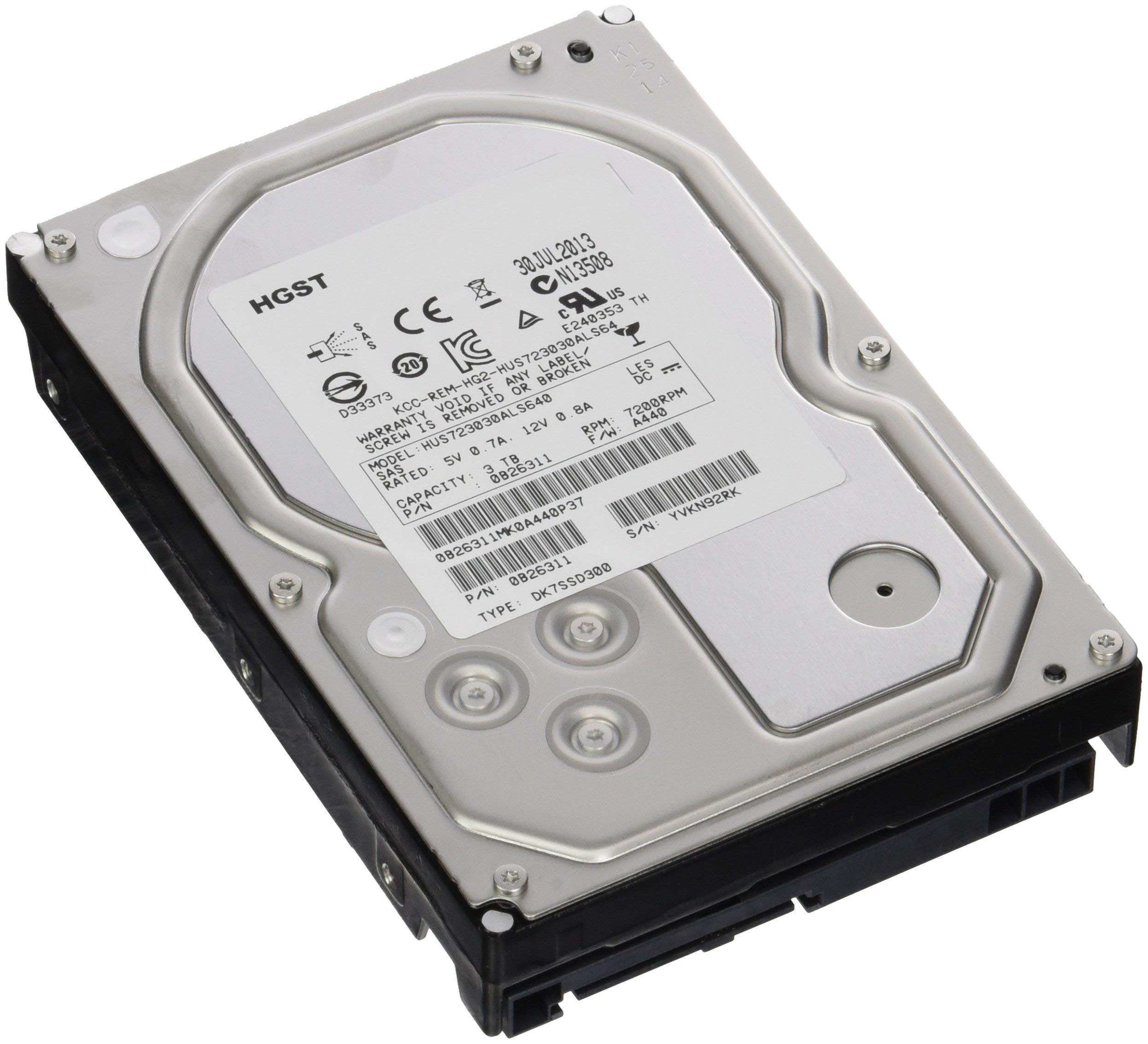 Hitachi HUS723030ALS640 0B26311 3TB 7.2k 64MB SAS-6Gb/s 3.5in HDD (Renewed)