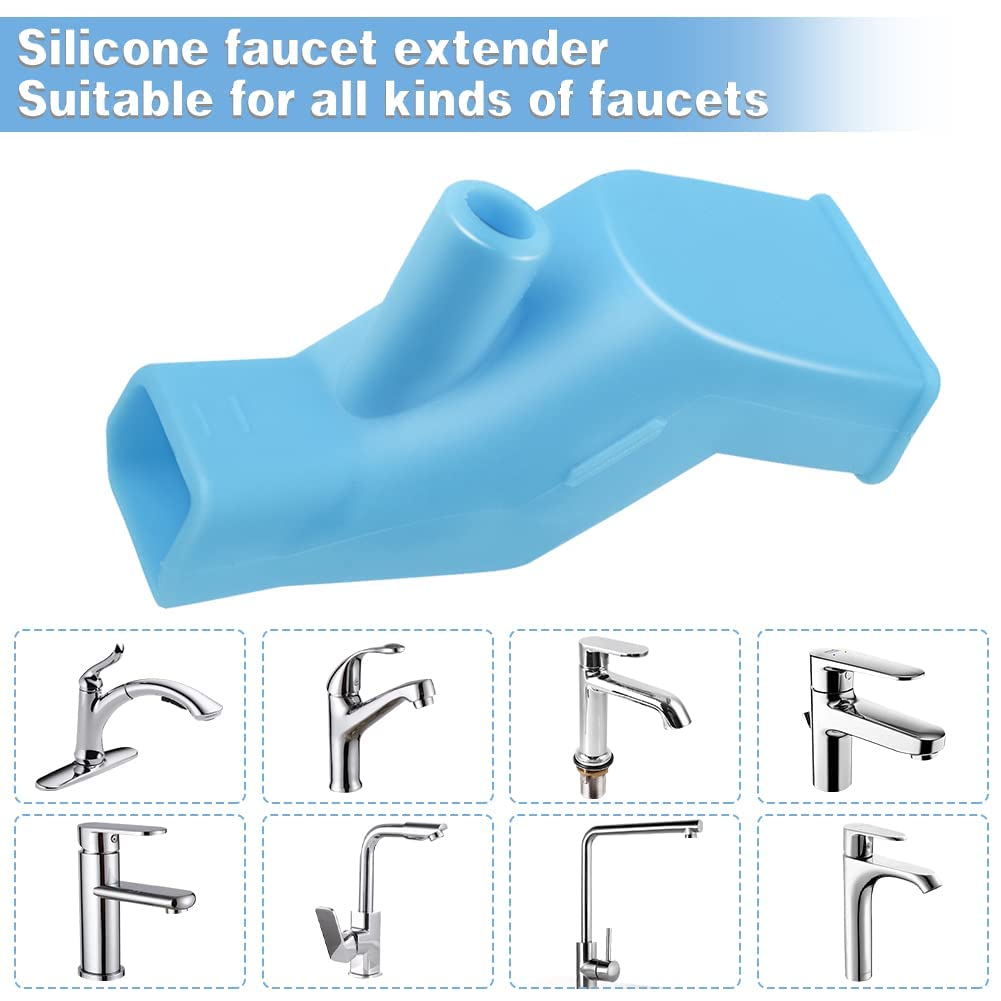 6Pcs Silicone Faucet Extender for Kids,Faucet Connector Kitchen Water Tap Extension,Portable Kitchen Sink Faucet Attachment,Baby Bath Tub Faucet Cover Bathroom Accessories