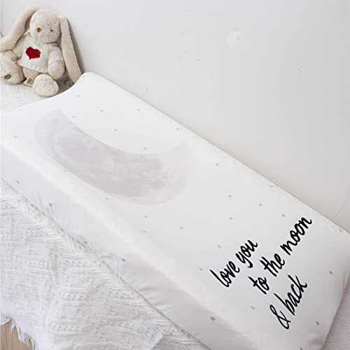Changing Pad Cover, Love You to The Moon and Back, Diaper Changing Pad Cover for Boys Girls, Jersey Knit Changing Table Mattress Sheet, Soft Breathable