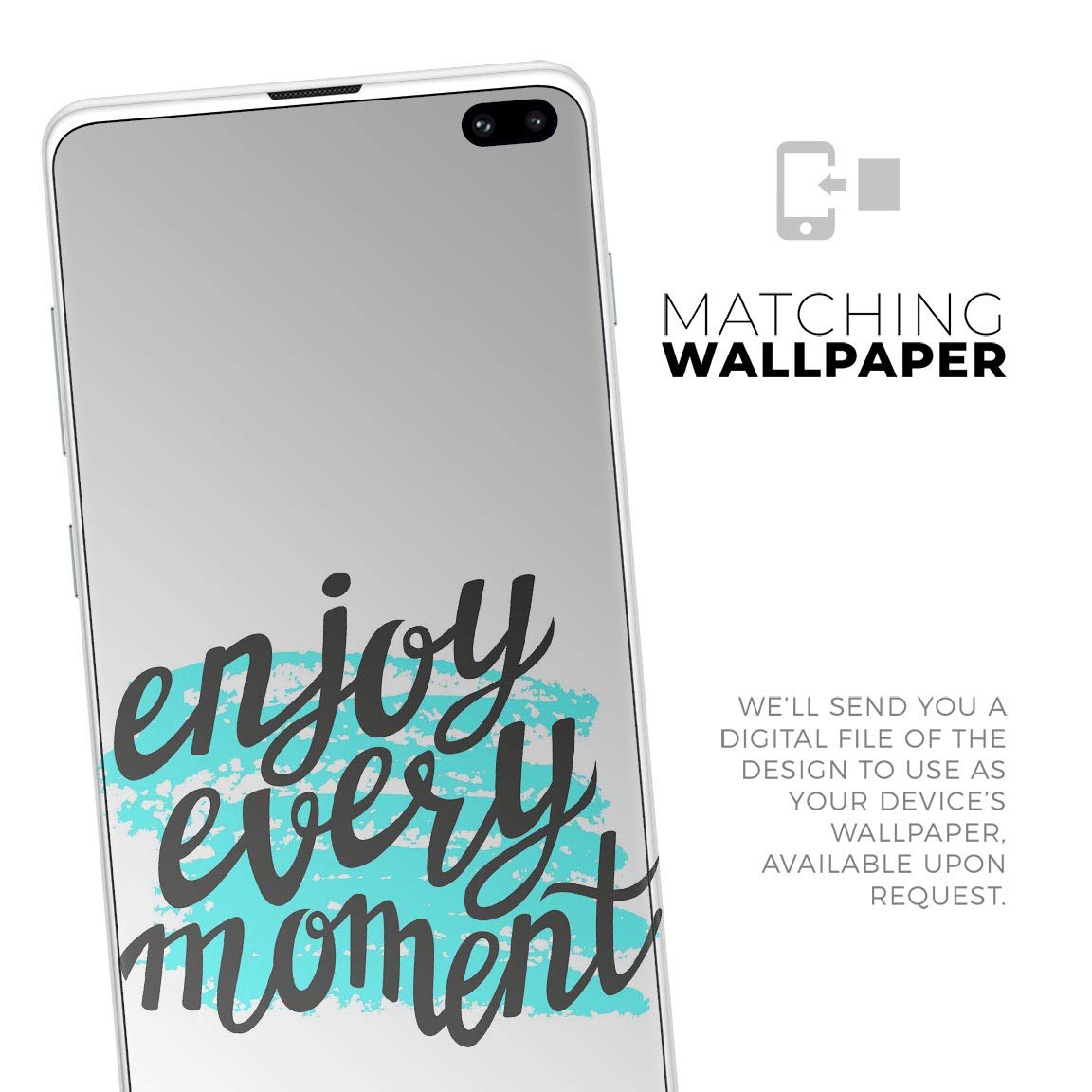 DesignSkinz Enjoy Every Moment Protective Vinyl Decal Wrap Skin Cover Compatible with The Samsung Galaxy S20 (Screen Trim & Back Glass Skin)