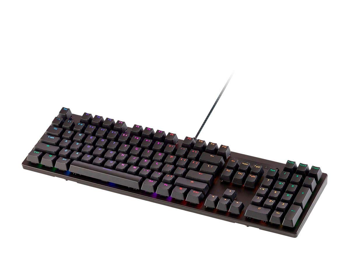 Dark Matter by Monoprice Aether Optical Mechanical Gaming Keyboard - LightStrike LK Red, RGB, IP57 Rated, Aluminum, Wired