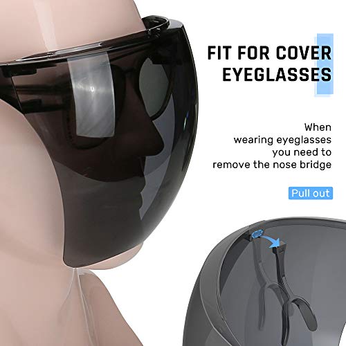 MEIGIX Anti Fog Goggle Sunglasses Unisex Visor Full Face Protective Shield Glasses Fashion Tinted Lens Eyewear (Black)