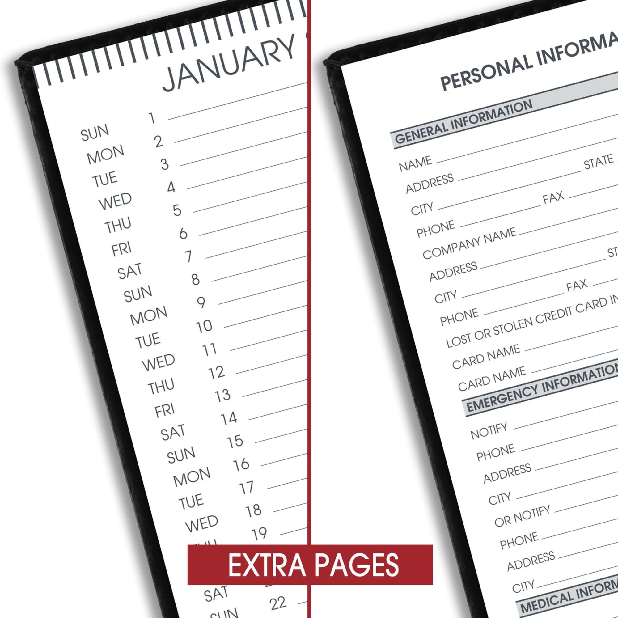 2022 Pocket Calendar by AT-A-GLANCE, Weekly Planner, 3-1/4" x 5-3/4", Pocket Size, Designer Cover, Black (7040205)