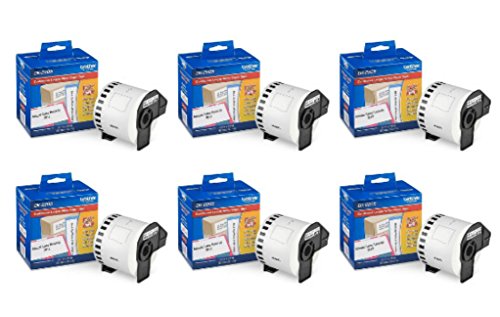 Brother Genuine DK-2205 Continuous Paper Label Roll, Cut-to-Length Label, 2.4” x 100 Feet, 6 Rolls – for Use with All QL Label Printers (BND01657)