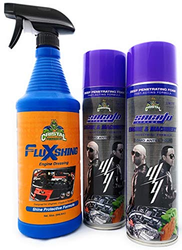 Cristal Products Sacato Xtreme Engine and Machinery Industrial Formula (2) Bundle with Flushing X Engine Dressing and Micro Fiber Hand Towels (5 Items)