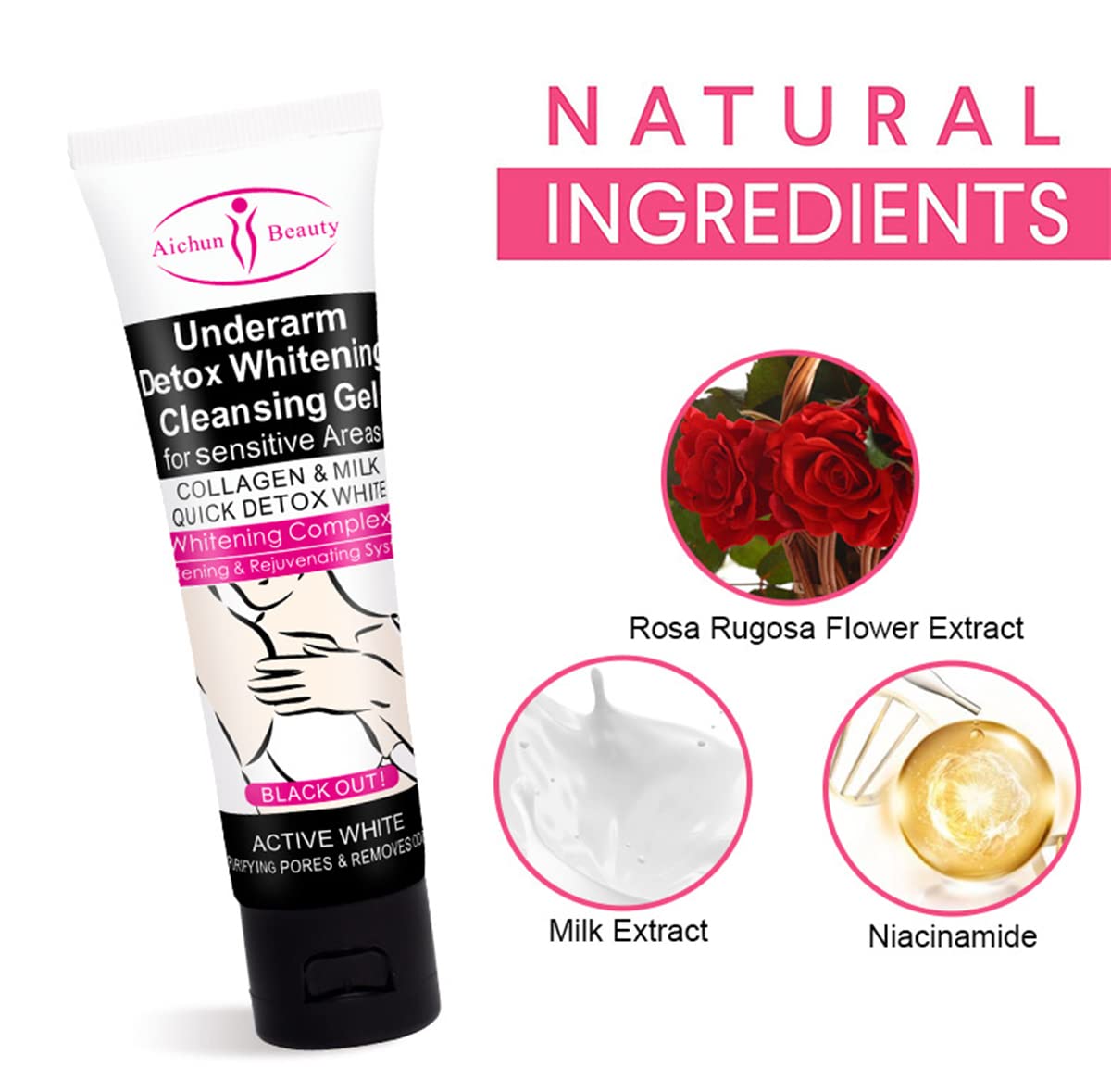 AICHUN BEAUTY Underarm Knees Detox Cleansing Gel For Sensitive Triangle Areas Triangle Collagen Milk Purifying Pores Removes Odor 50ml