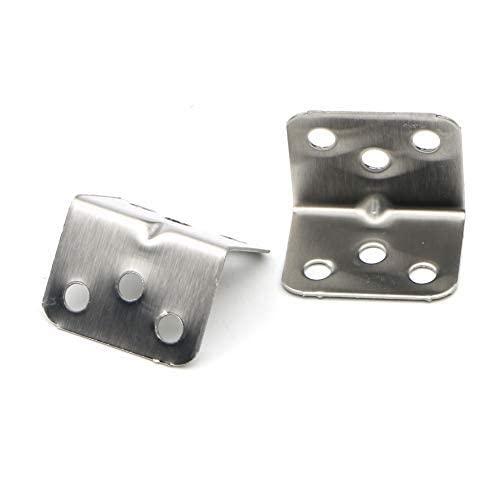 Pxyelec 20pcs L Bracket, Stainless Steel Right Angle Code Corner Brace Joint Bracket Angle, 6 Hole, 36mm x 28mm x 1.0mm (Thick)