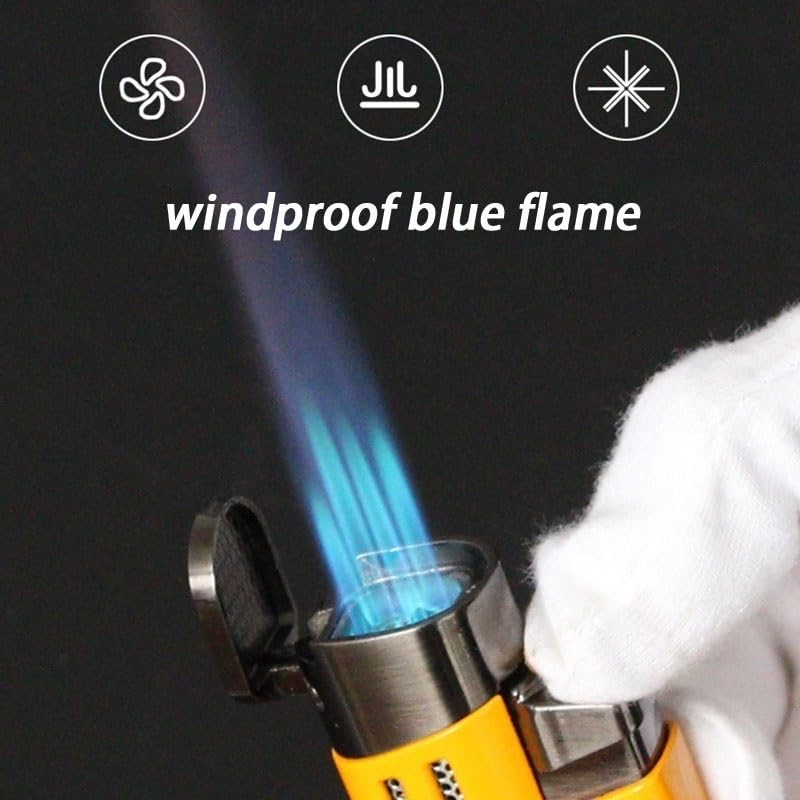 2024 Men's Butane Lighter, Quadruple Windproof Flame, Reusable, Easy to Carry, Suitable As A for Father's Boyfriend, Also Suitable for Daily Use (Color : C3)