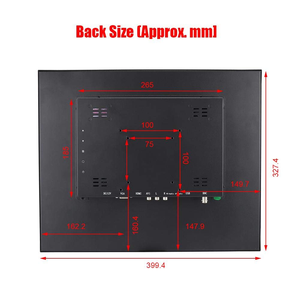 Bewinner1 19 Inch Portable Monitor, Resistive Touch Screen 1280 x1024 HD All-Metal Wall mounting Computer Display Supports HDMI/VGA/AV/BNC/USB Input Industrial Monitor