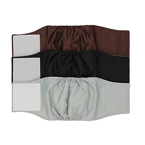 Hi Sprout Male Dog Diaper Reusable Washable Durable Absorbent Cloth Doggie Diapers Pants (XL, Gray black and brown)