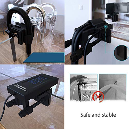 Houkr Aquarium Adjustable Multifunction Clip Set(2Pcs), Fish Tank Water Pipe Mounting Clip Aquarium Tube Clamp Hose Holder, Feed Holder, Water Hose Holder, Fish Tank Water-Change Fixing Rack